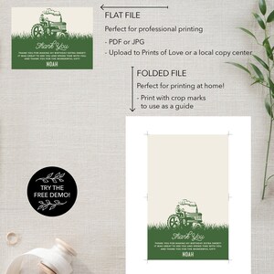 Country Farm Tractor Thank You Card, Birthday Thank You Card ...