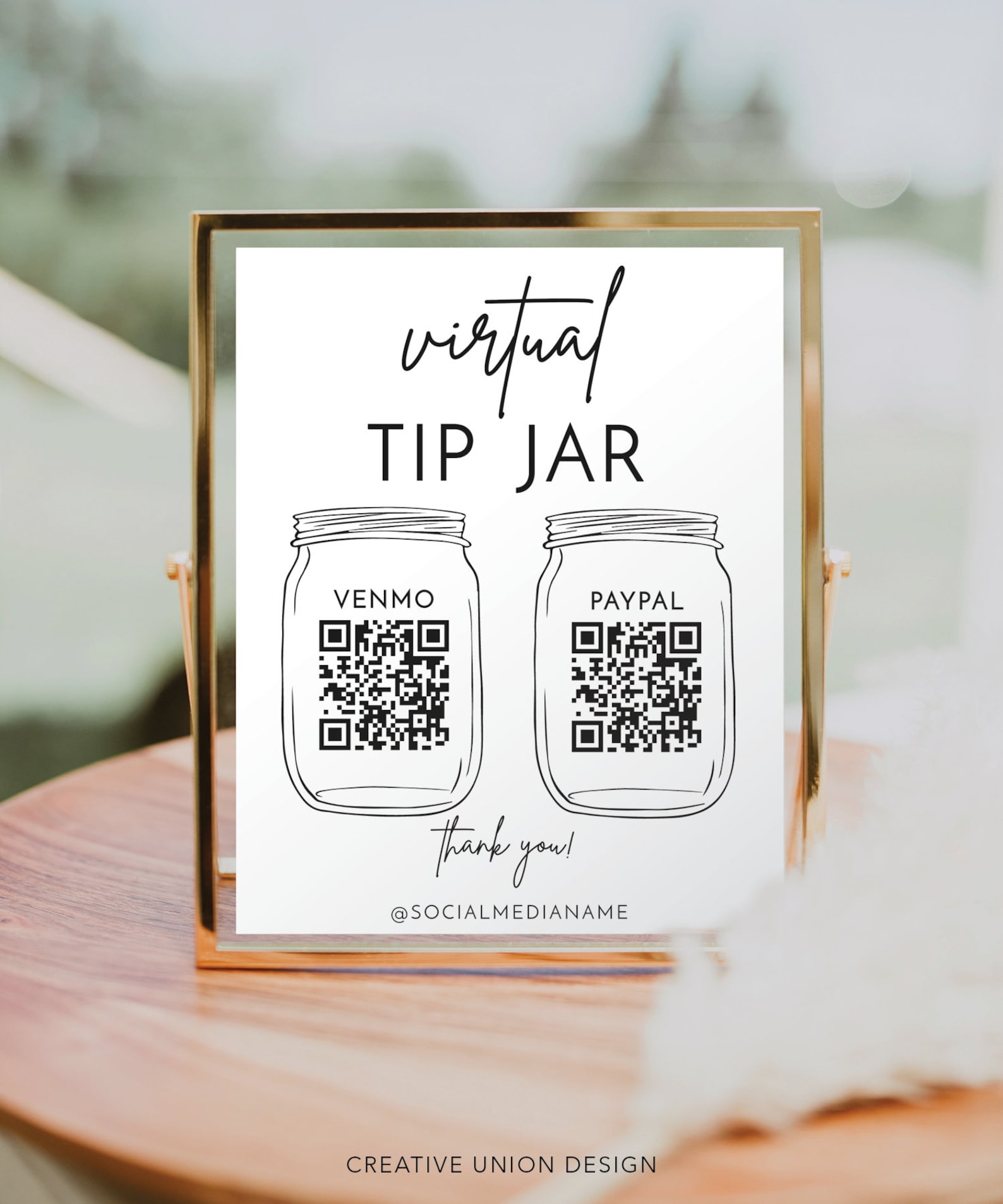 Printable Virtual Tip Jars Sign Venmo and Paypal QR Code - Etsy