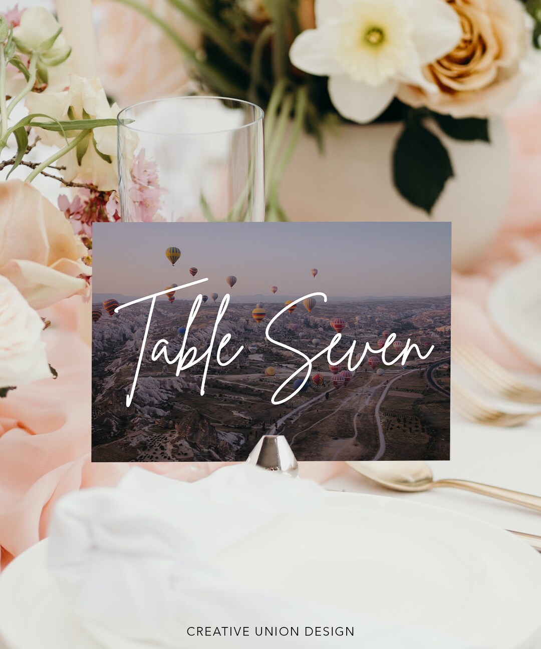 Horizontal Wedding Table Numbers With Photos Template, Editable Table ...