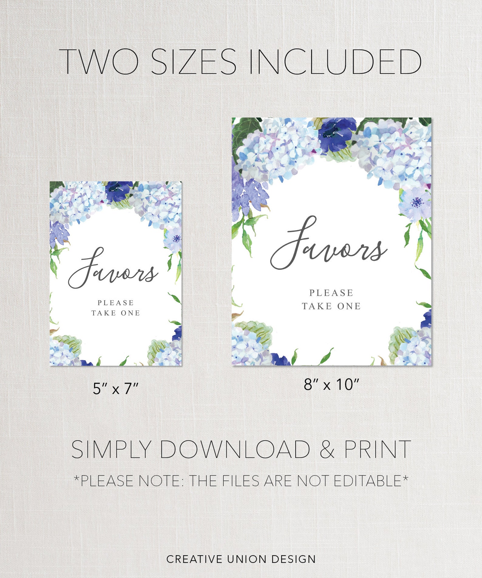 Favors Sign, Please Take One, Printable Favors Sign, Bridal Shower ...