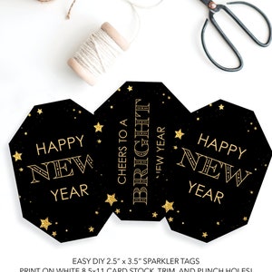 New Years Eve Sparkler Tags - New Year's Eve Decorations - Printable ...