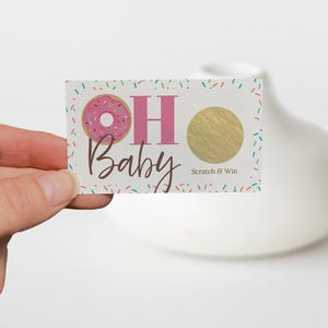 Printable Baby Shower Scratch off Game Template Donut Baby Shower Game ...