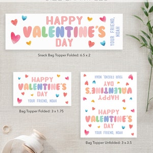 Editable Valentine's Day Treat Bag Topper, Valentine Cards for Kids ...