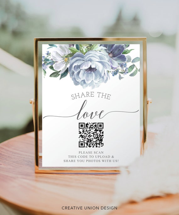 Share The Love QR Code Sign Template, Scannable Photo Sharing Sign ...