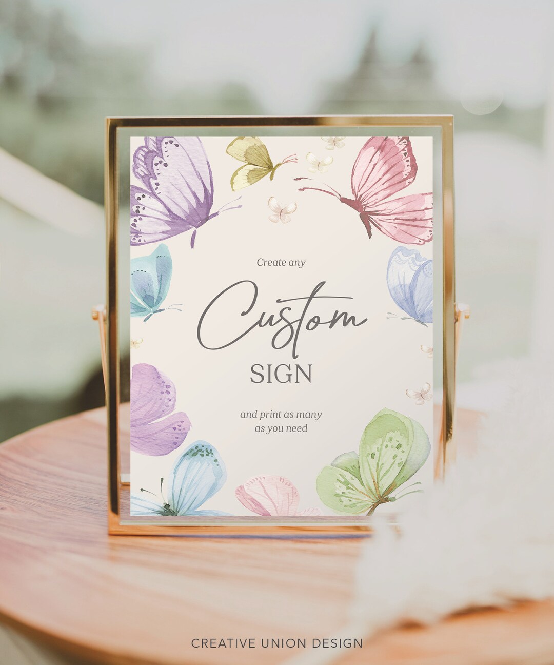 Boho Butterfly Custom Sign Template, Editable Bridal Shower Sign ...