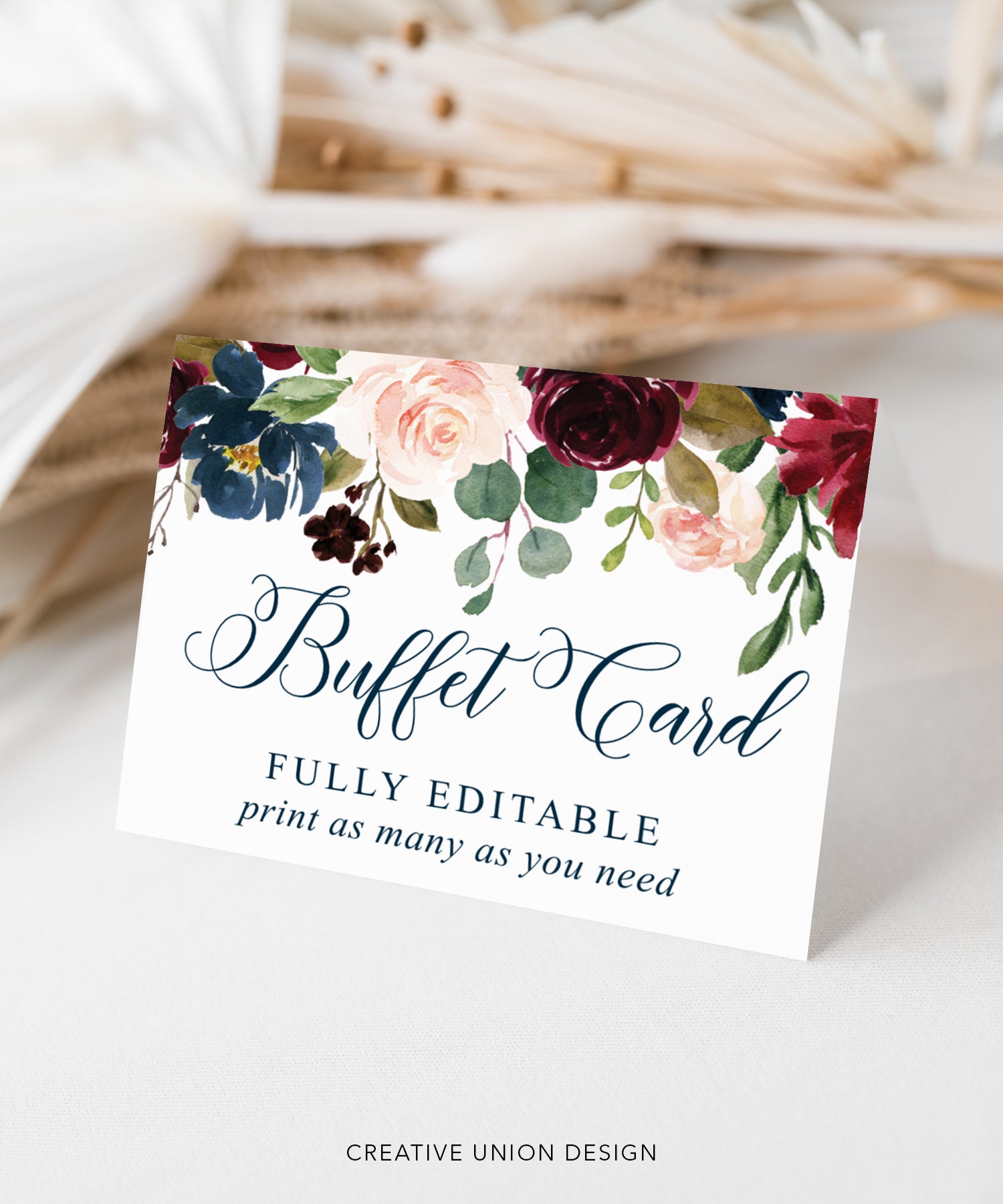 Buffet Food Signs, Template, Food Labels, Tented Cards, Food Stations ...