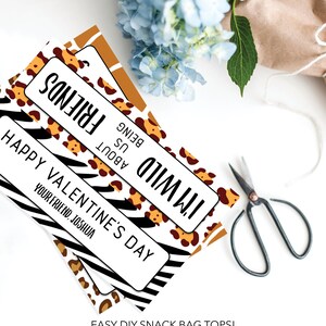 Valentine's Day Snack Bag Topper, DIY Valentine's Printable Treat Bag ...