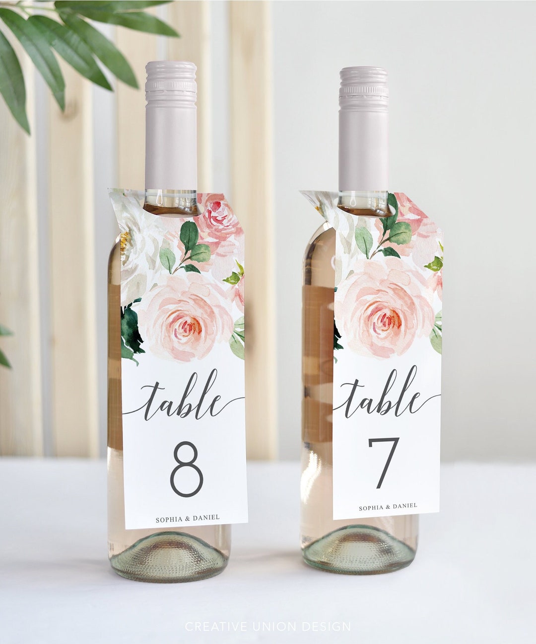 Wine Tag Template, Wedding Table Numbers, Wine Bottle Table Numbers ...