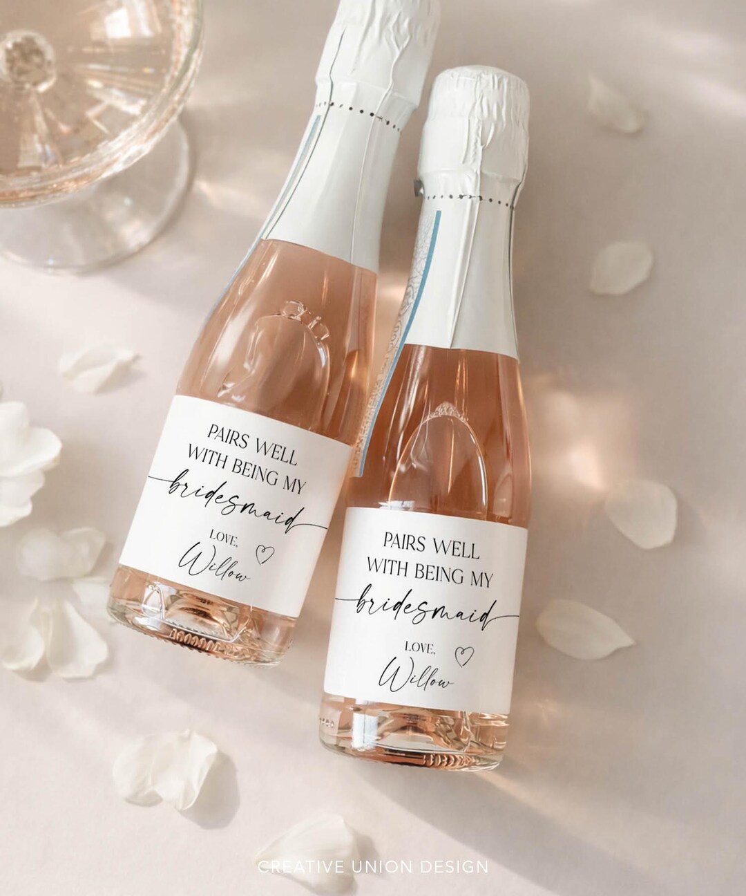 Bridesmaid Mini Champagne Labels Template Printable Bridesmaid Proposal ...