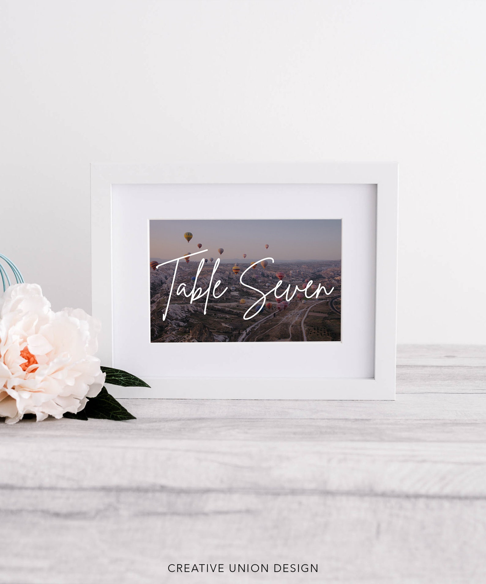 Horizontal Wedding Table Numbers With Photos Template - Etsy