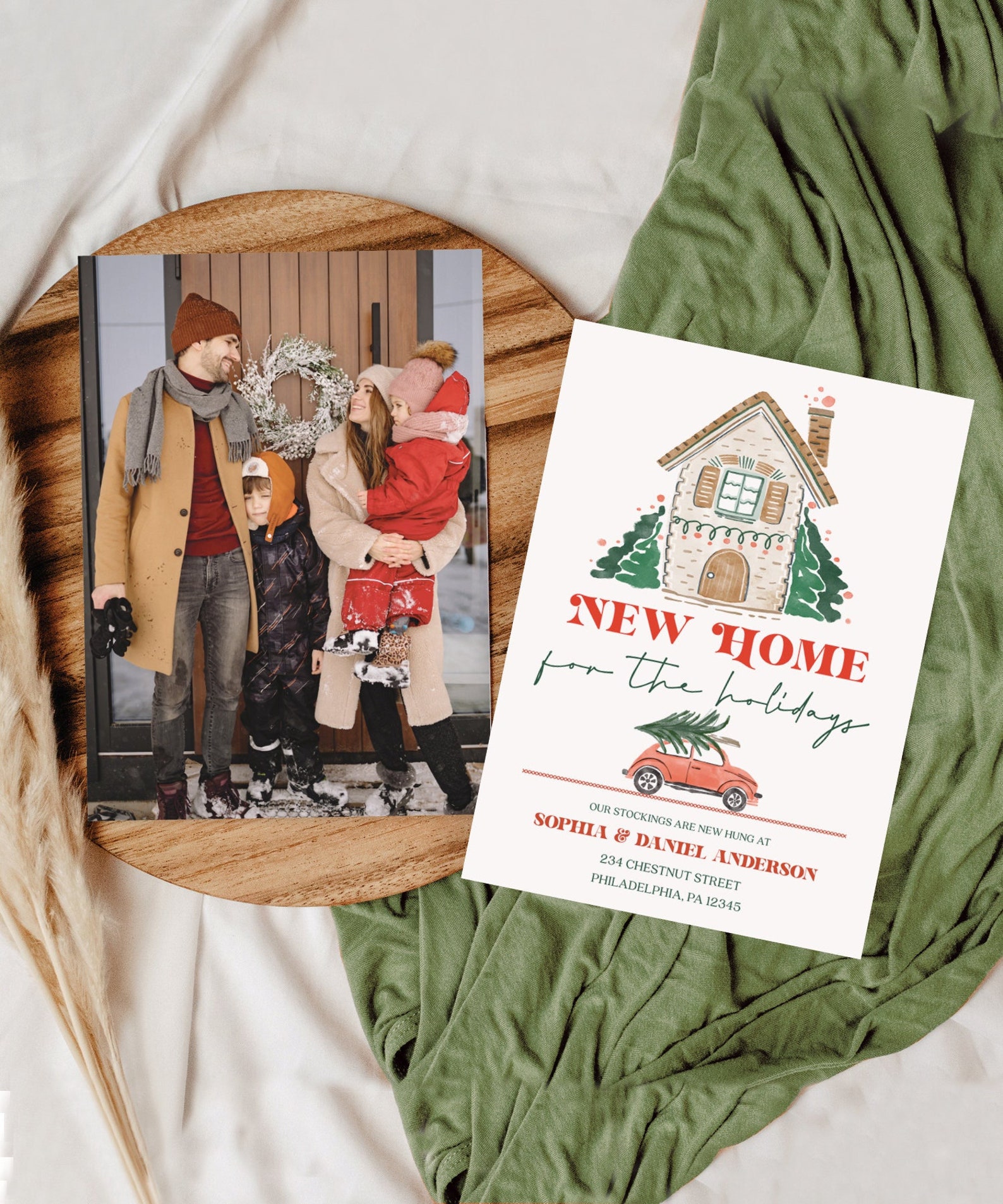New Home Moving Announcement Christmas Cards Holiday Card - Etsy