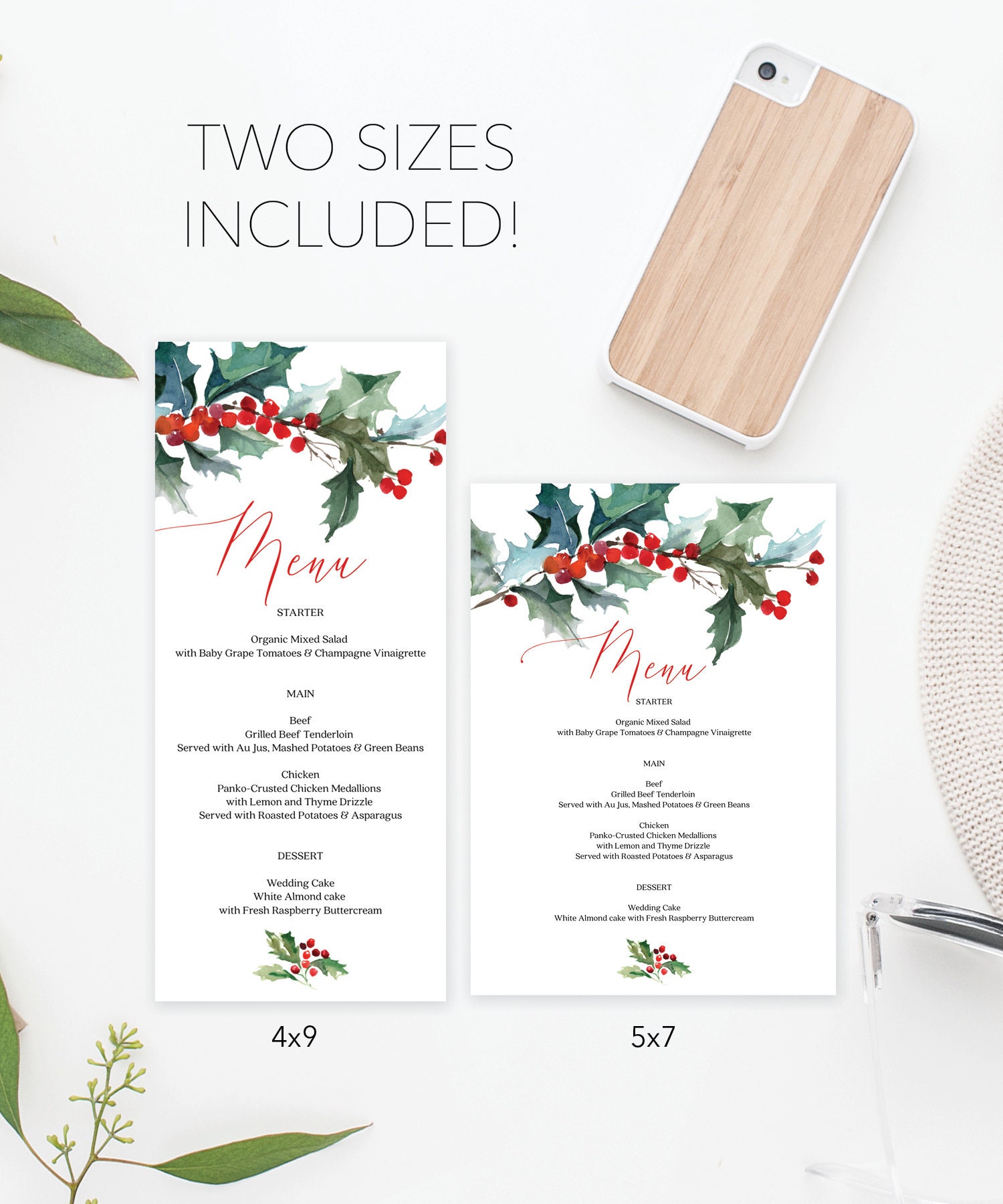 Christmas Menu Holiday Menu Printable Menu Rustic - Etsy Israel