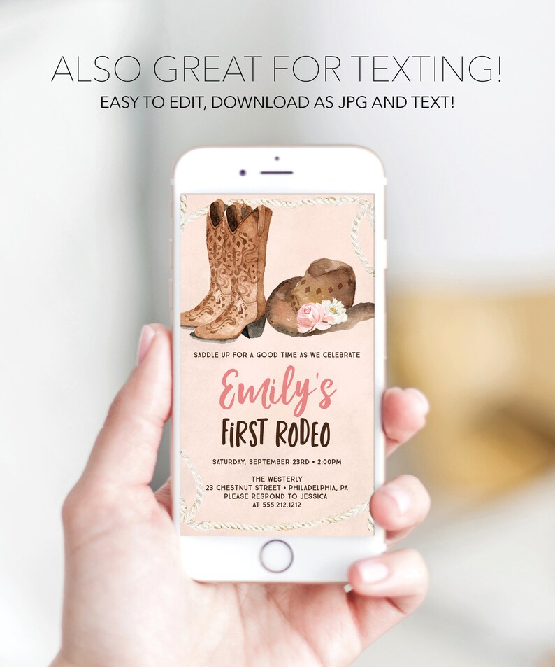 First Rodeo Birthday Invitation Template Ranch Birthday - Etsy