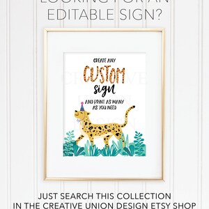 Party Animals Favor Sign, Printable Favors Sign, Safari Birthday Decor ...