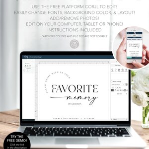 Share a Memory Card Template, Personalized Favorite Memory, Memorial ...