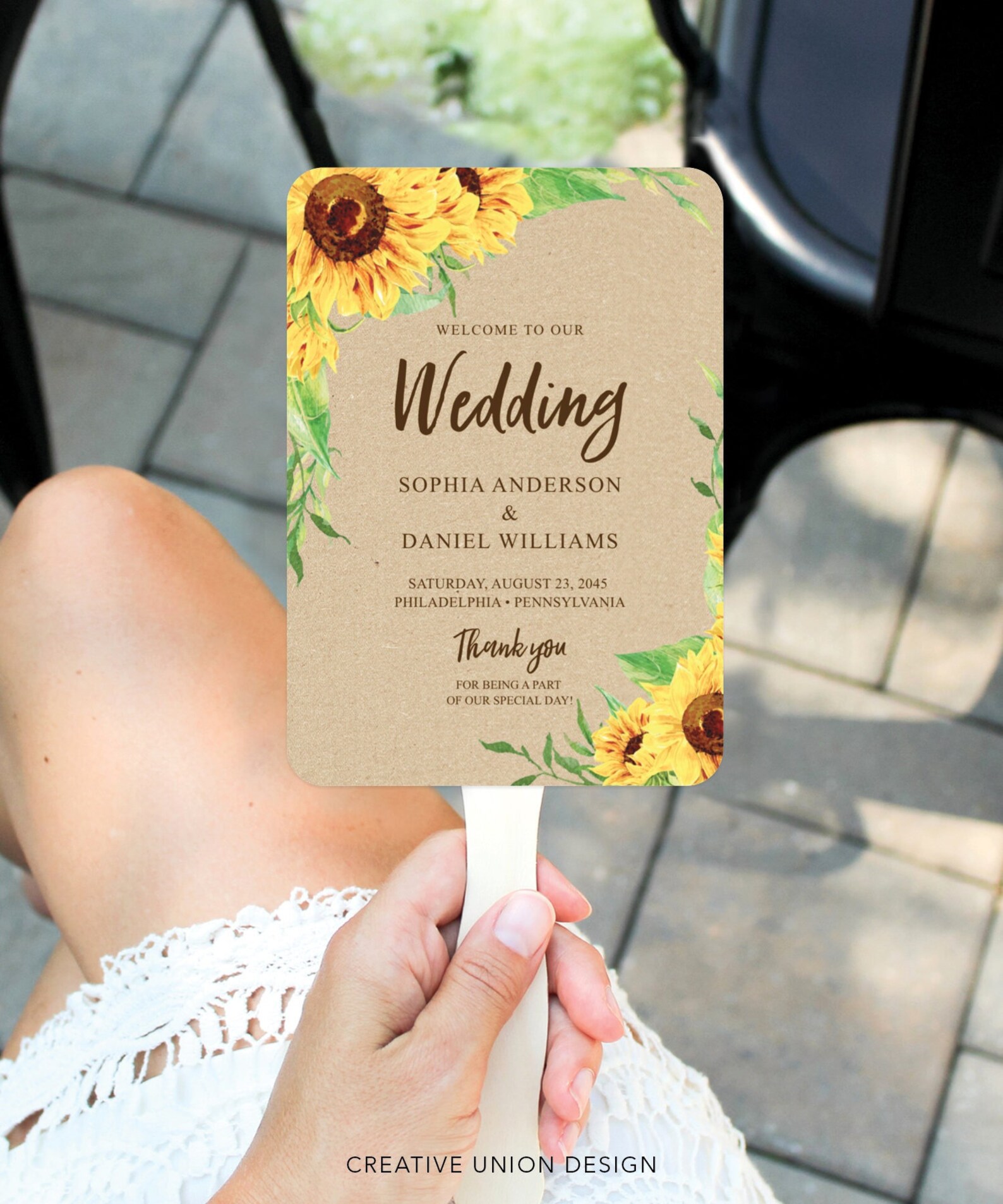 Sunflower Wedding Program Template Sunflowers Wedding Fan - Etsy