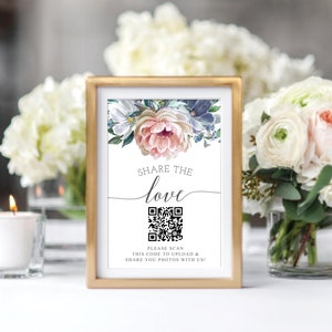 Share the Love QR Code Sign Template, Scannable Photo Sharing Sign ...
