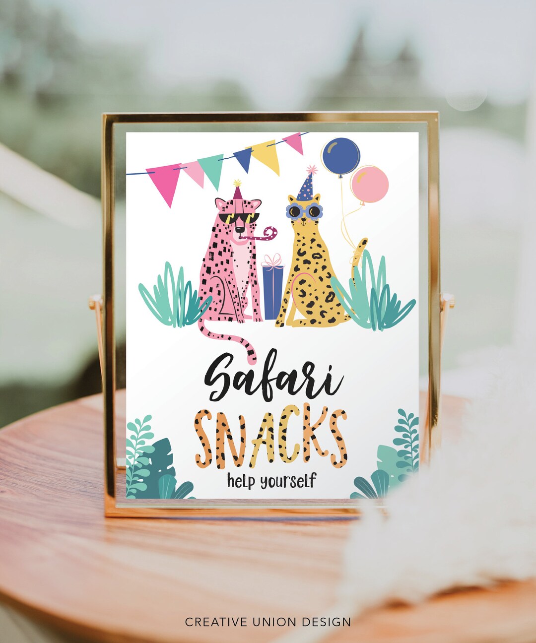 Safari Snacks Sign, Safari Birthday Decor, Party Food, Mod Party ...