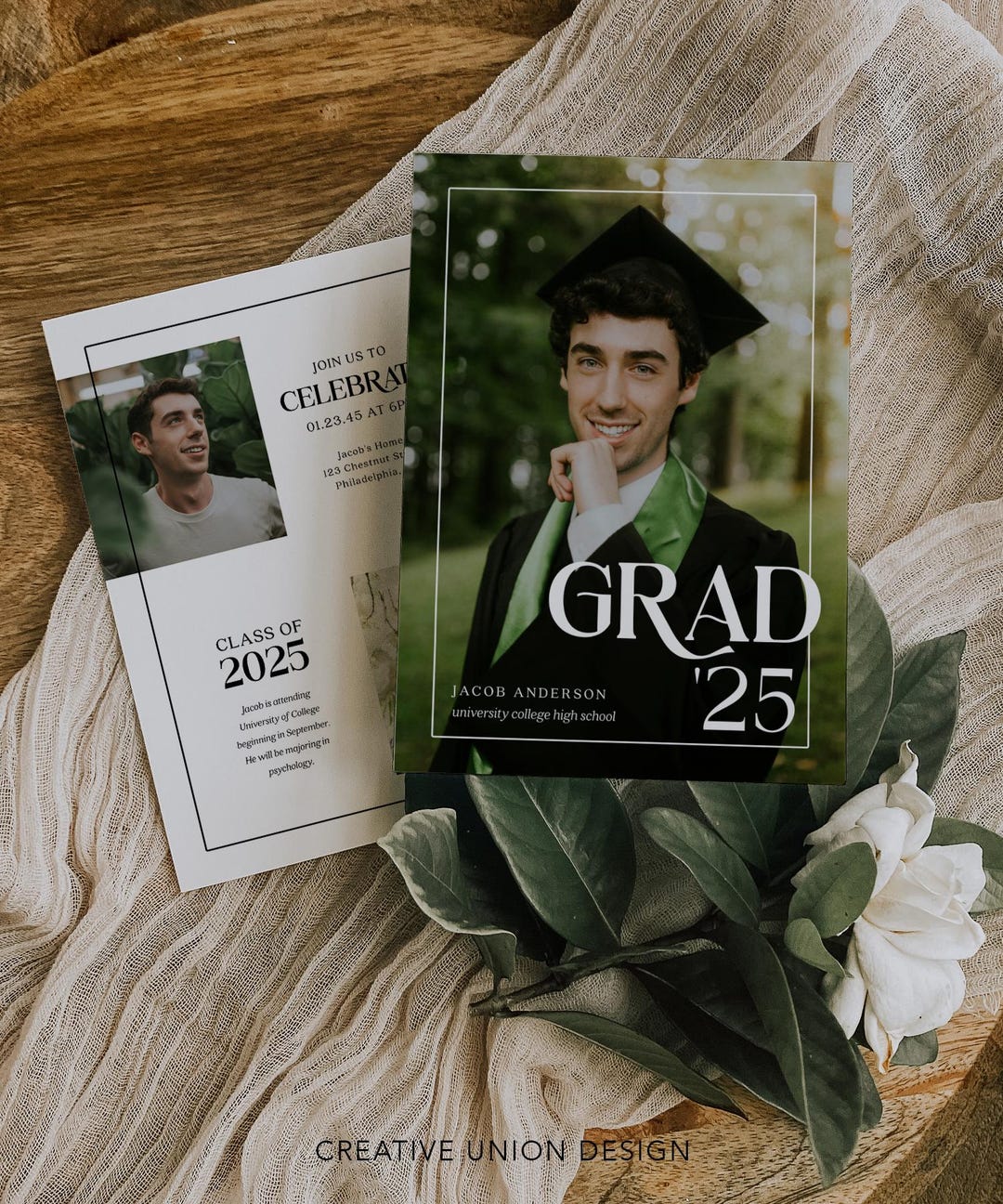 Modern Graduation Announcement Template, Class of 2025, Minimalist ...