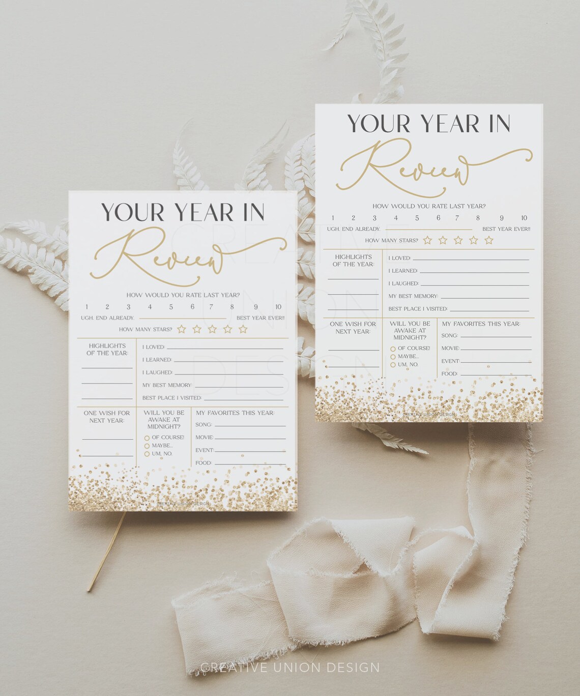 New Years Eve Year in Review Game Template, Printable Games, Kids NYE ...