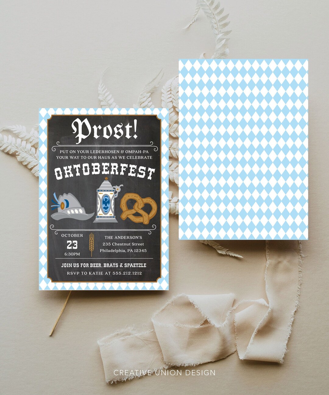 Oktoberfest Invitation, Prost, Beer Party Invitation, Oktoberfest ...