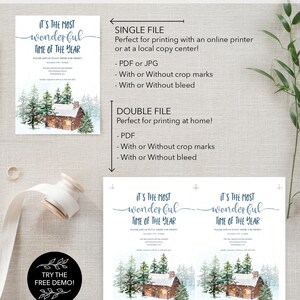 Cozy Cabin Party Invitation Template, Ski Party Invitations, Birthday ...