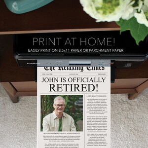 Editable Retirement Newspaper Template, Printable Newspaper, Retirement ...