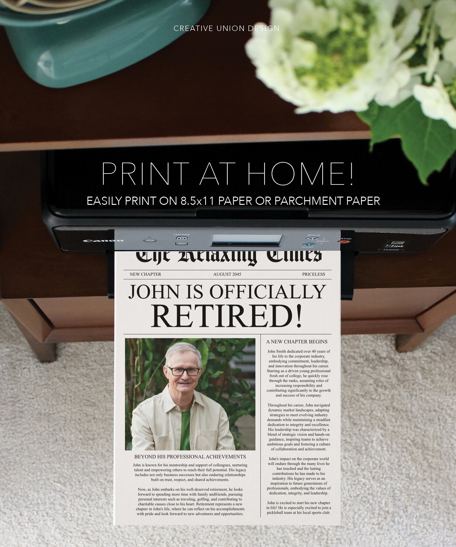 Editable Retirement Newspaper Template, Printable Newspaper, Retirement ...