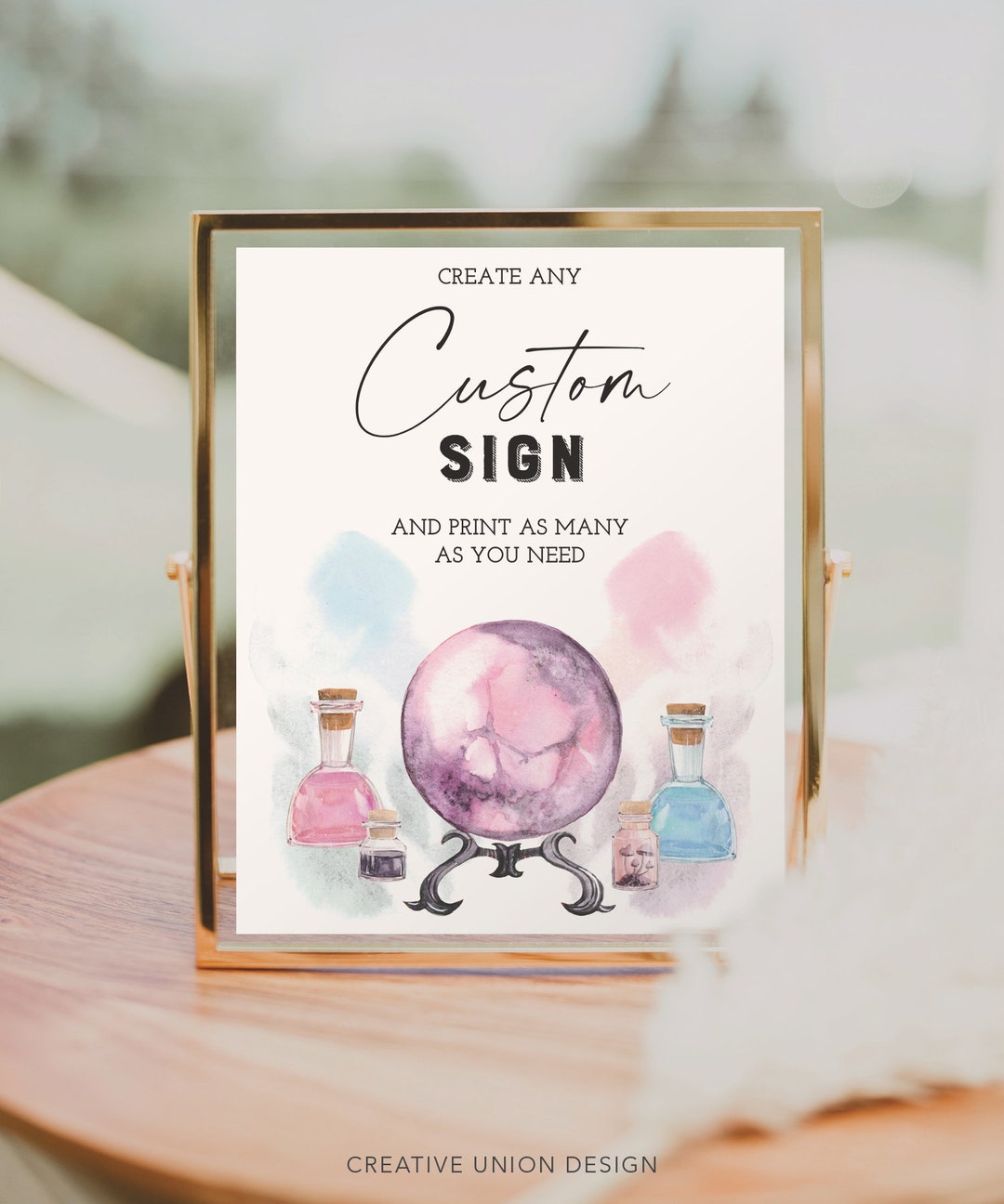 Crystal Ball Gender Reveal Editable Custom Sign Template, Custom Gender ...