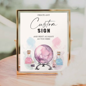 Crystal Ball Gender Reveal Editable Custom Sign Template, Custom Gender ...