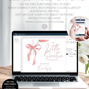 Little Sweetie Baby Shower Welcome Sign Template, Printable Baby Shower ...