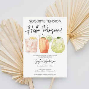 Funny Retirement Party Invitation Template Goodbye Tension Hello ...