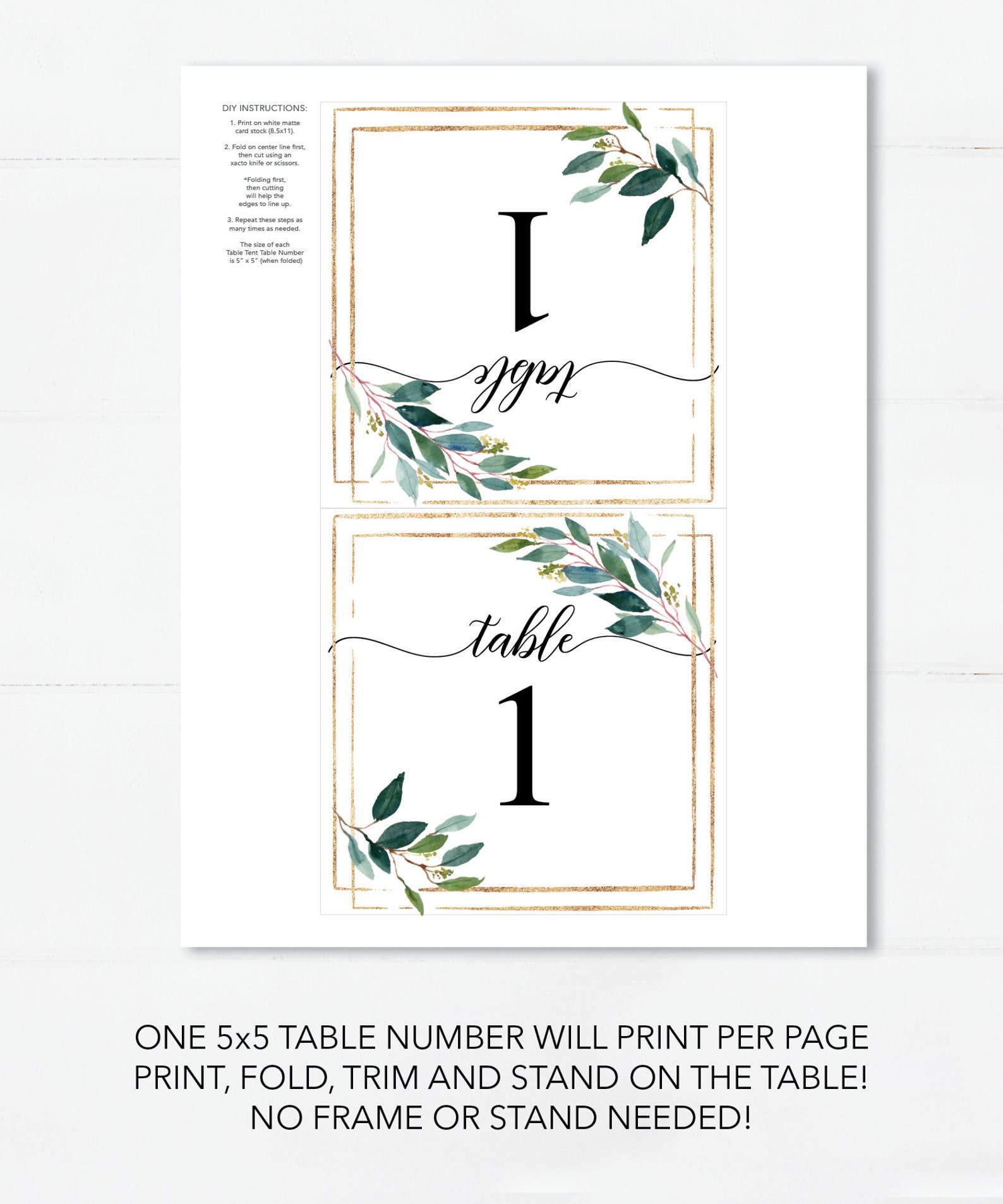 Greenery Wedding Tented Table Numbers 1-40 Printable Wedding - Etsy