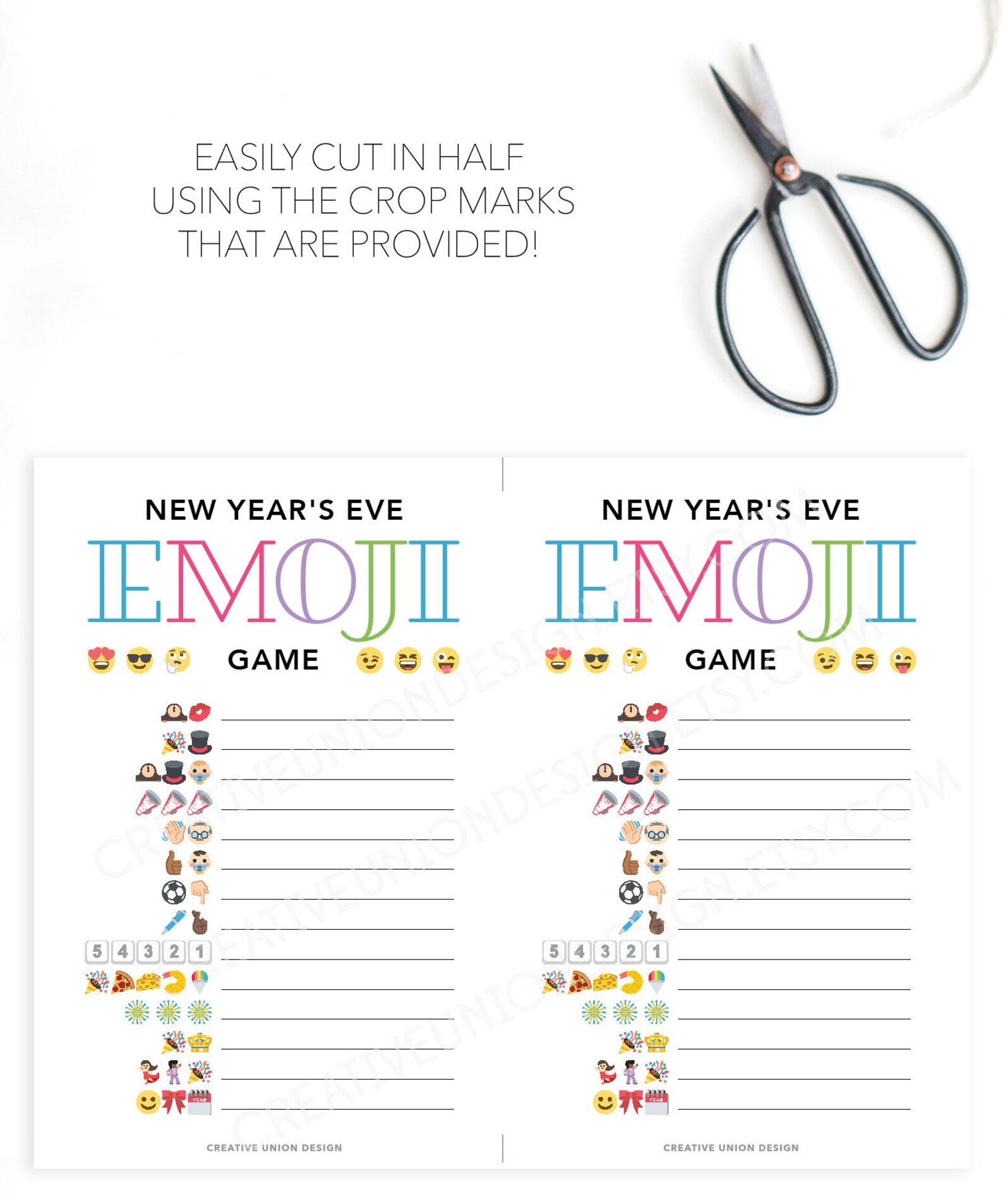 New Years Eve Game Emoji Game Family New Years Eve Game - Etsy