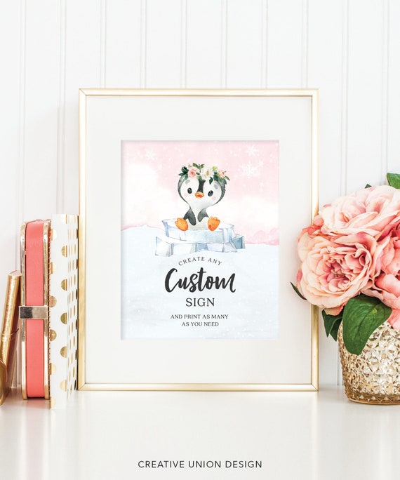 Editable Custom Sign Template, Custom Baby Shower Sign, Favors, Gifts ...