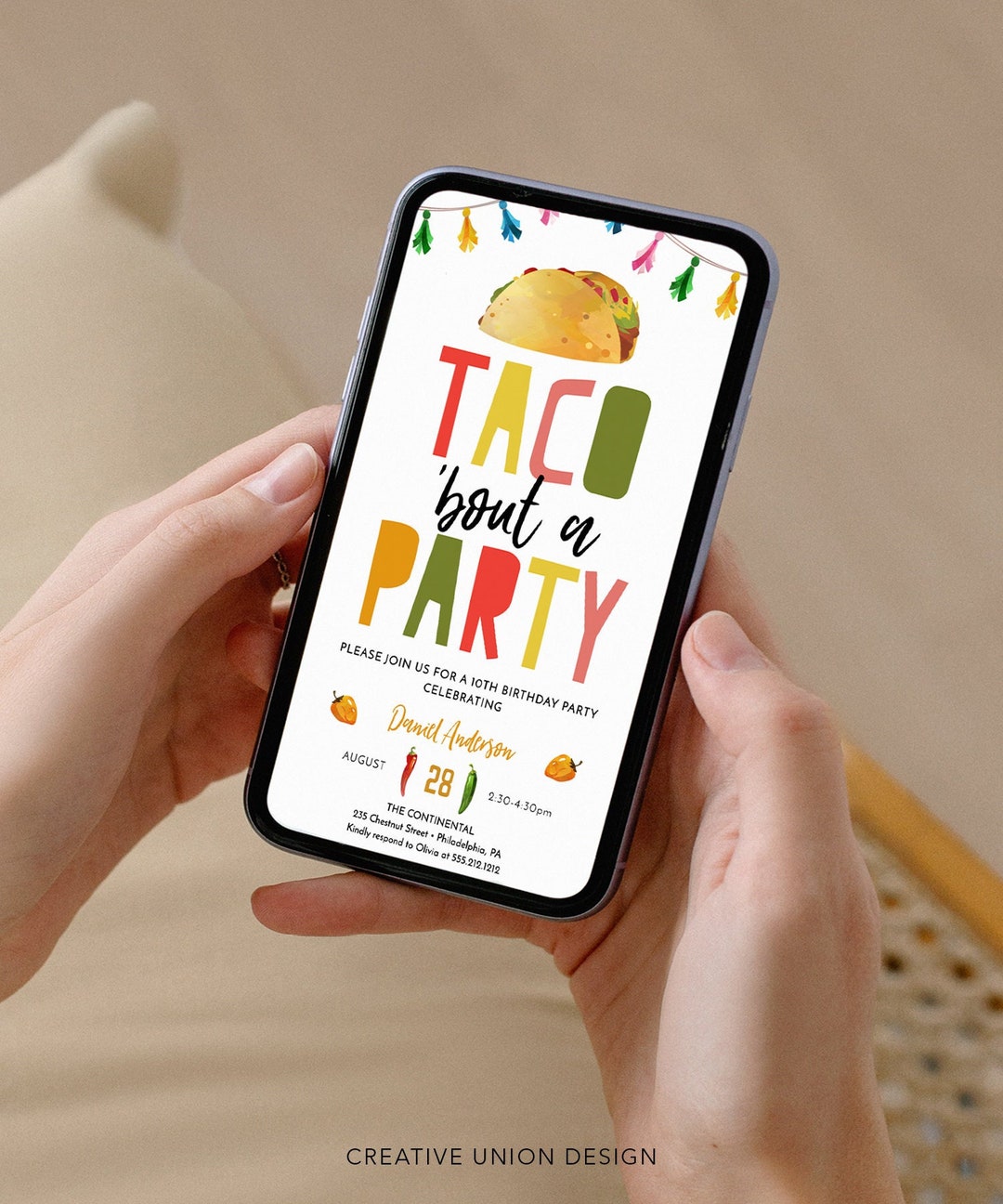 Taco Party Invitation, Taco Bout A Party Invite, Taco Night Digital ...