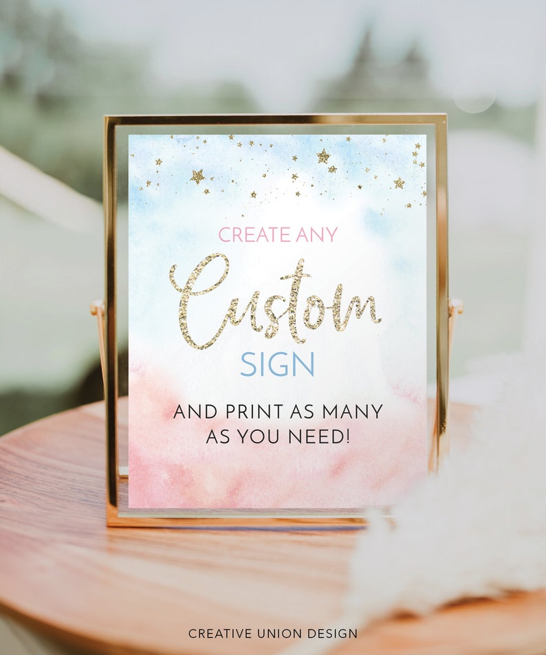 Editable Custom Sign Template Custom Gender Reveal Sign - Etsy