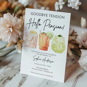 Funny Retirement Party Invitation Template Goodbye Tension Hello ...