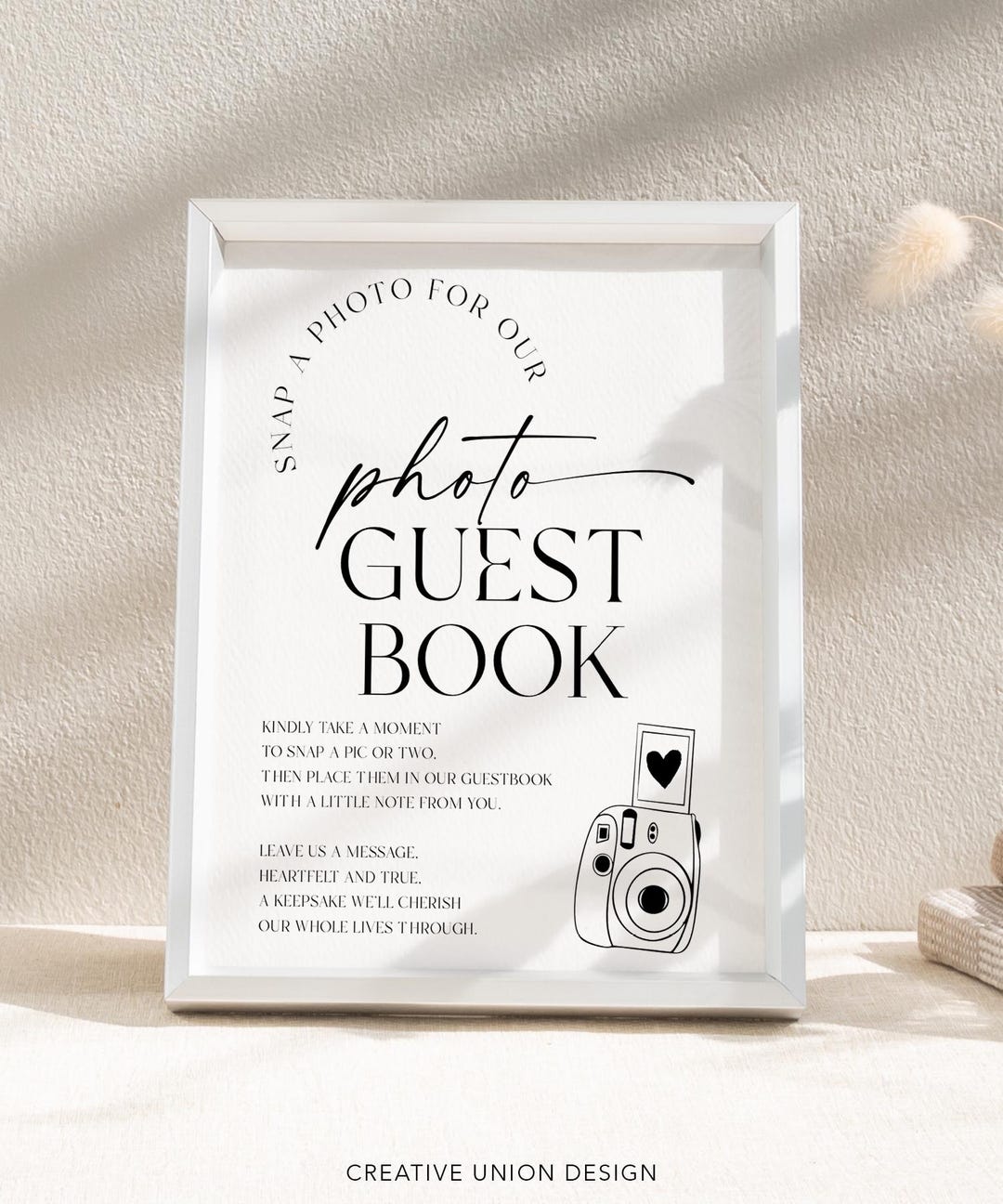 Photo Guestbook Sign Printable Photo Guest Book Table Sign Wedding ...