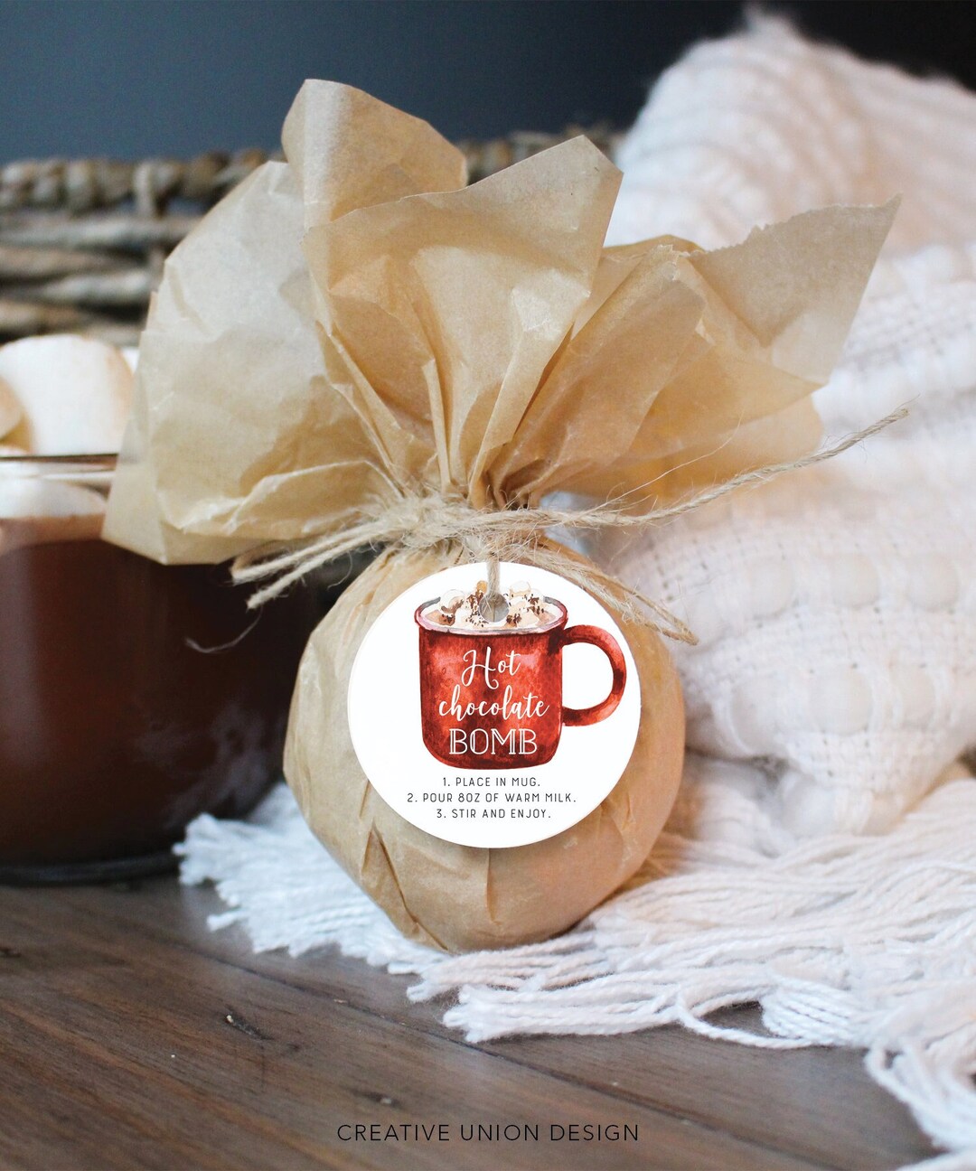 Hot Chocolate Bomb Tags Printable, Hot Cocoa Favor Tags, Birthday Party ...