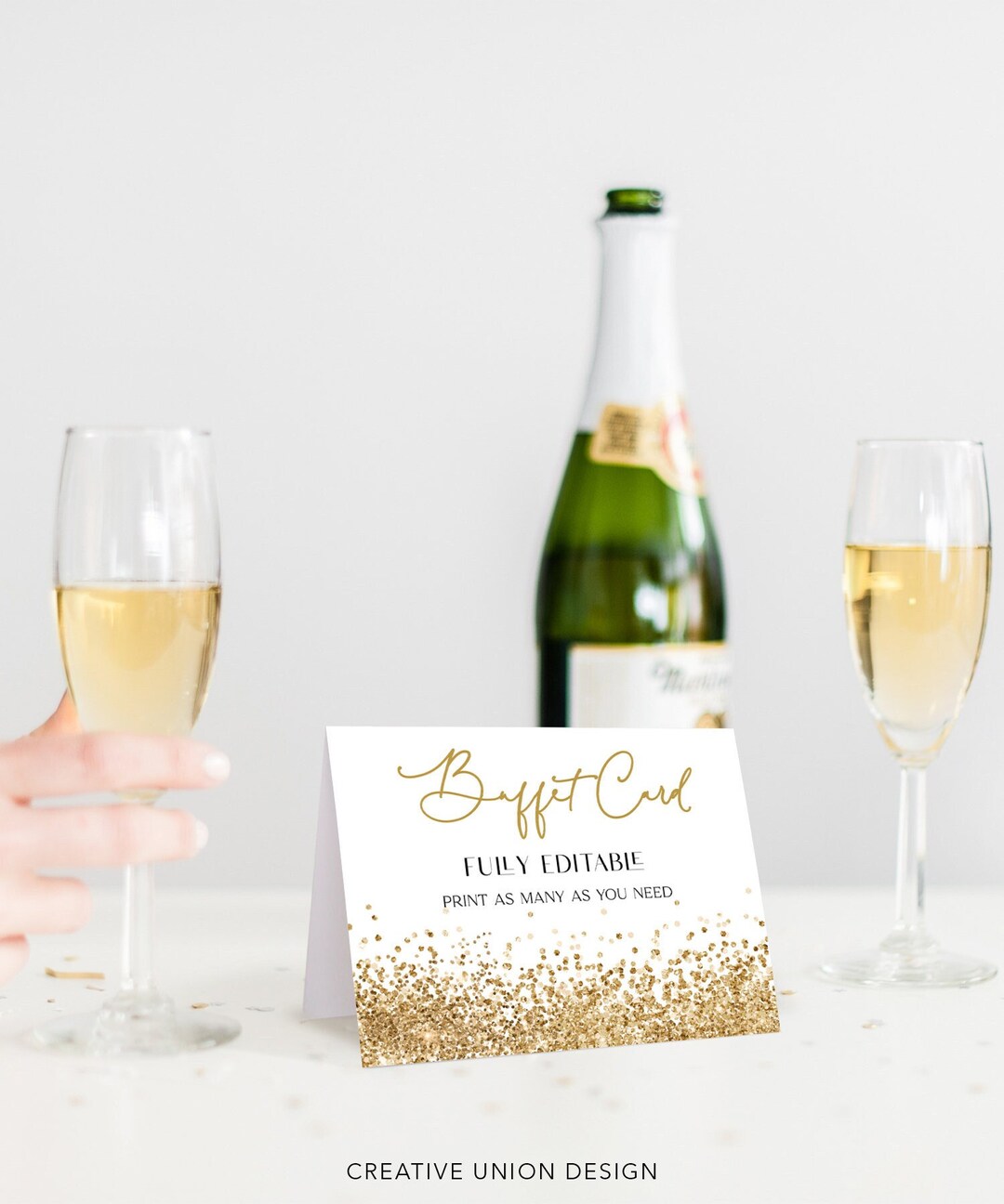 New Years Eve Buffet Card Template, Food Label, Buffet Printable ...