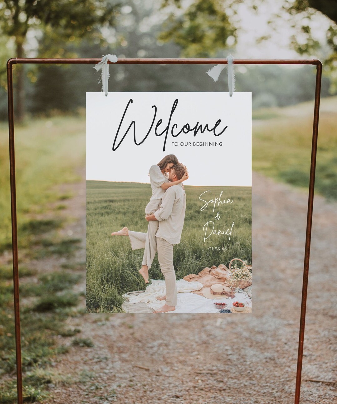 Wedding Welcome Sign With Photo, Editable Welcome Sign Template ...