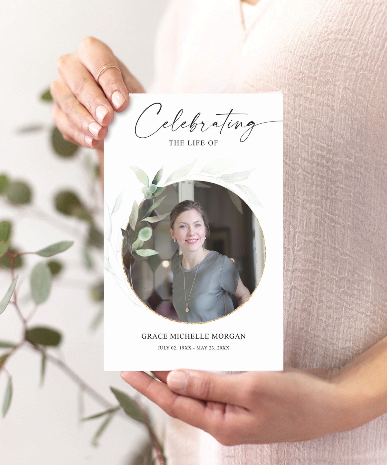 Funeral Program Template for Woman Printable Celebration of - Etsy