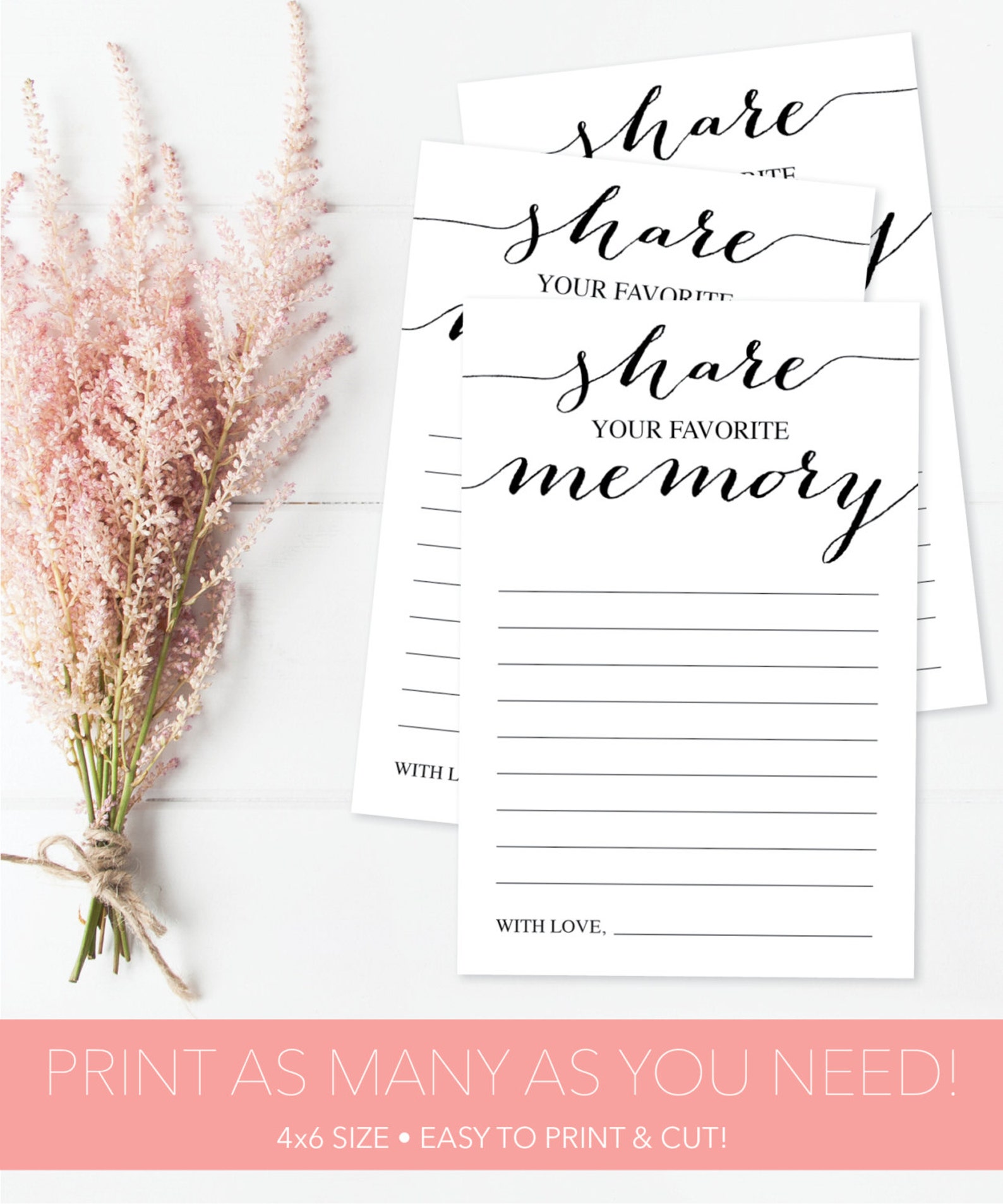 Share a Memory Card Favorite Memory Memorial Card - Etsy