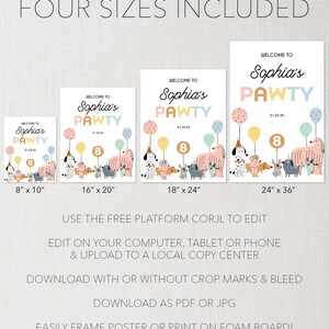 Dog Editable Birthday Party Welcome Sign Template, Welcome Printable ...