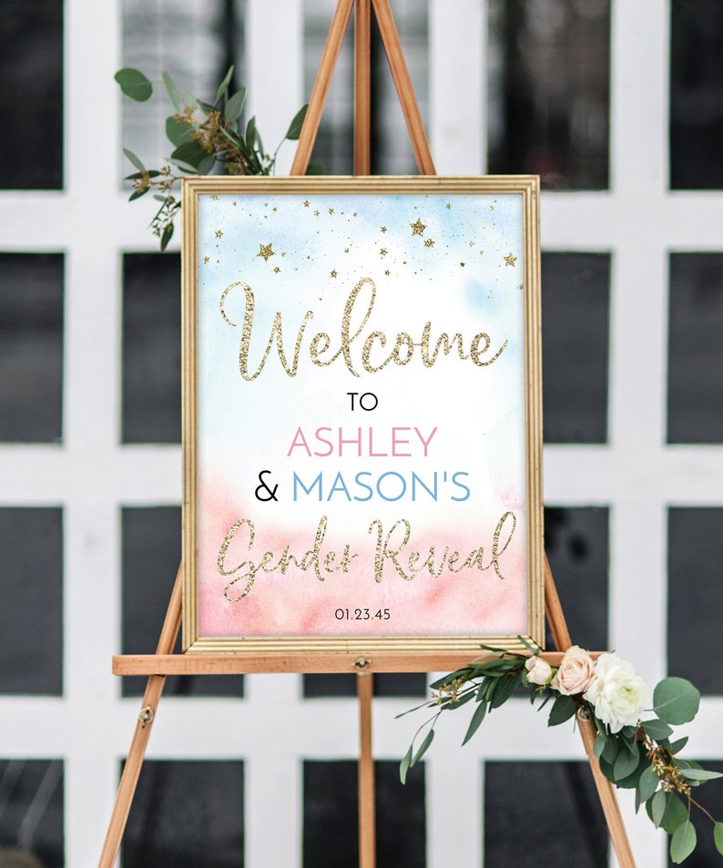 Twinkle Twinkle Little Star Gender Reveal Welcome Sign - Etsy