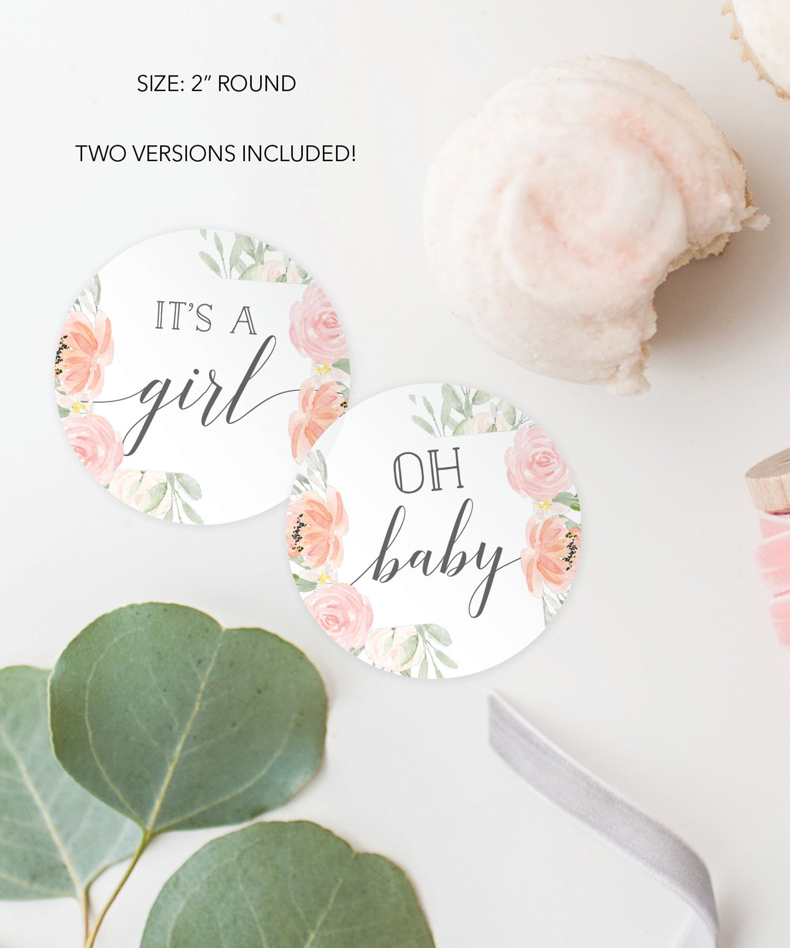Cupcake Toppers Printable It's A Girl Baby Shower - Etsy