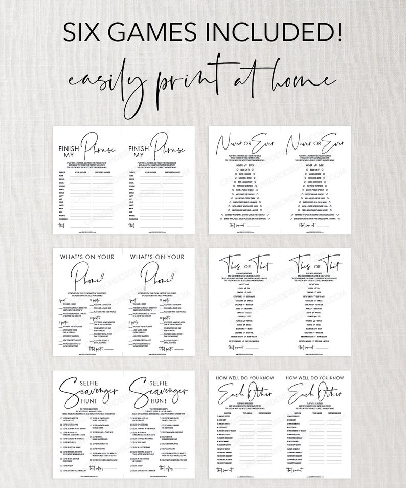 6 Printable Games for Adults Printable Games for Teens - Etsy Ireland