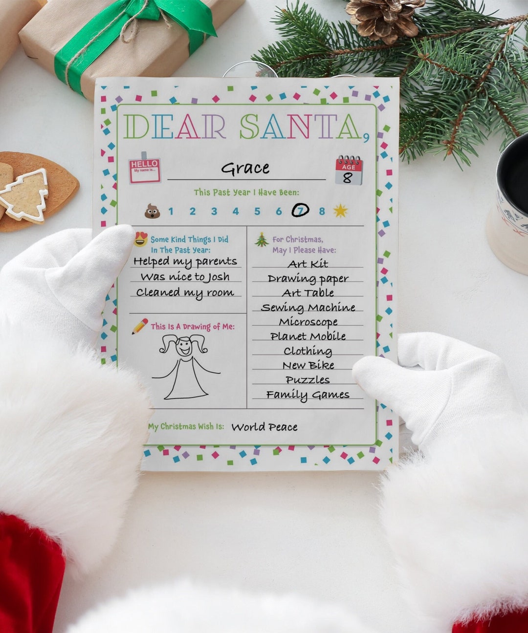 Letter to Santa Printable, Kids Letter to Santa, Santa Letter ...