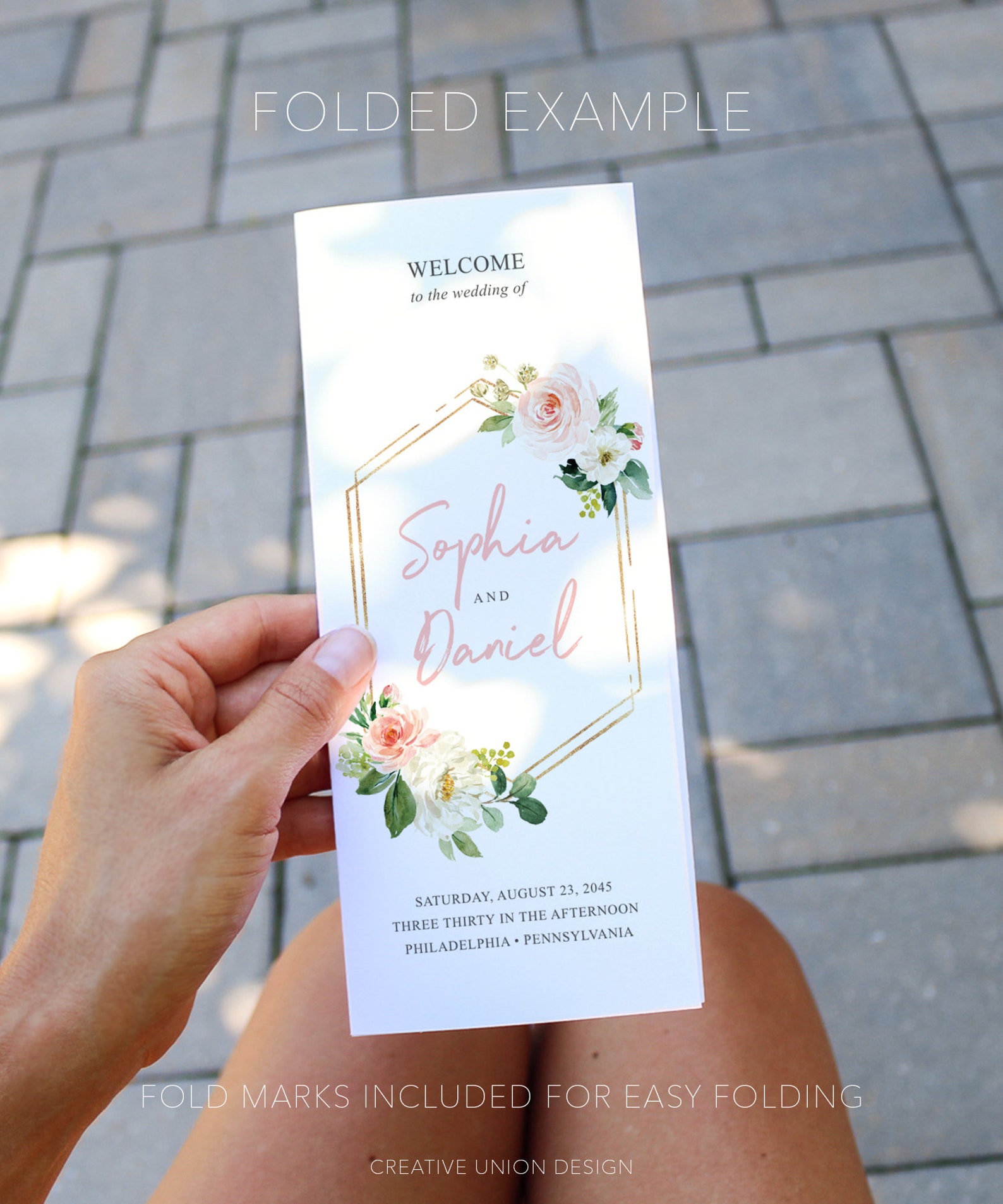 Trifold Wedding Program Template Wedding Ceremony Program - Etsy